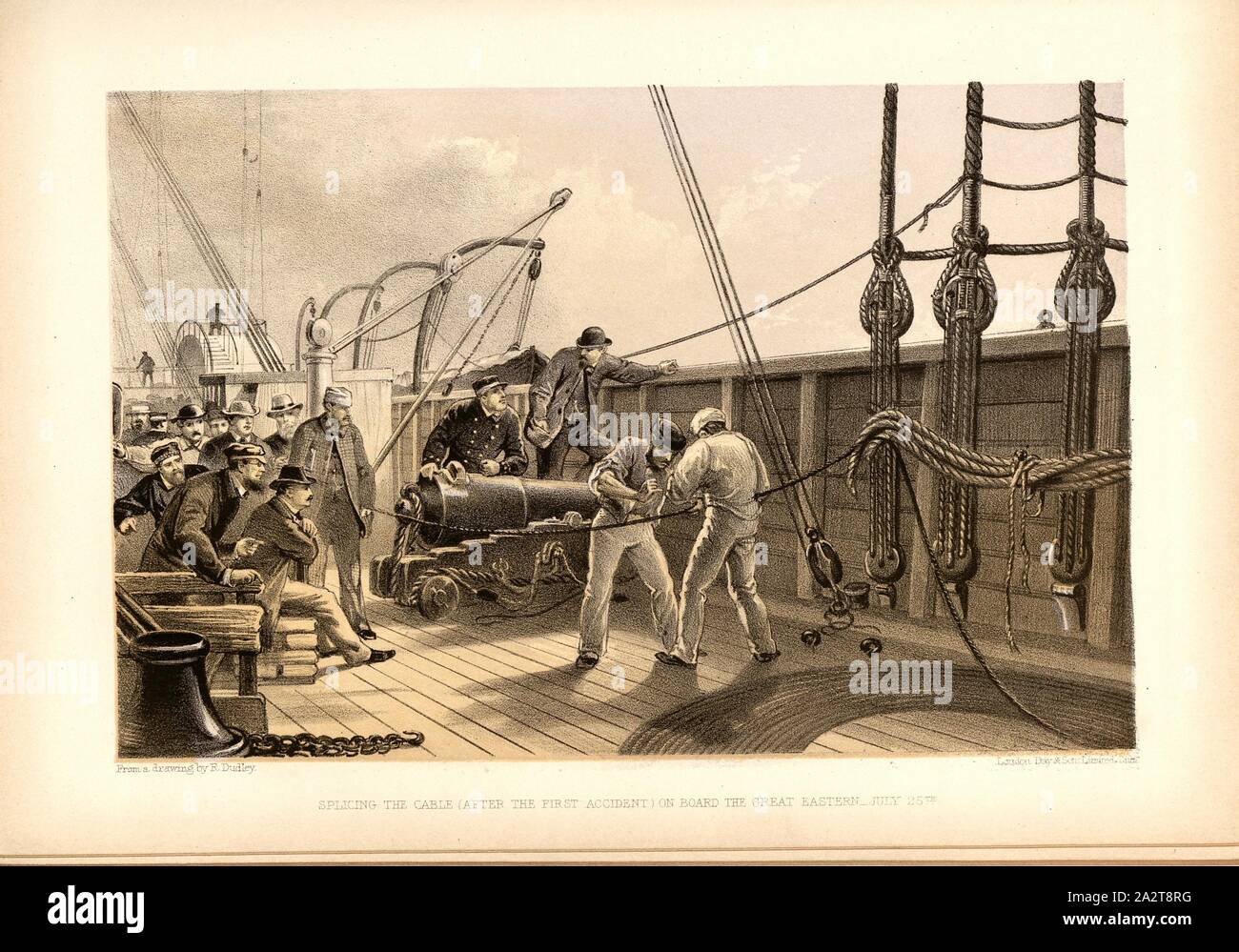 Splicing the cable (after the first accident) on board the Great ...