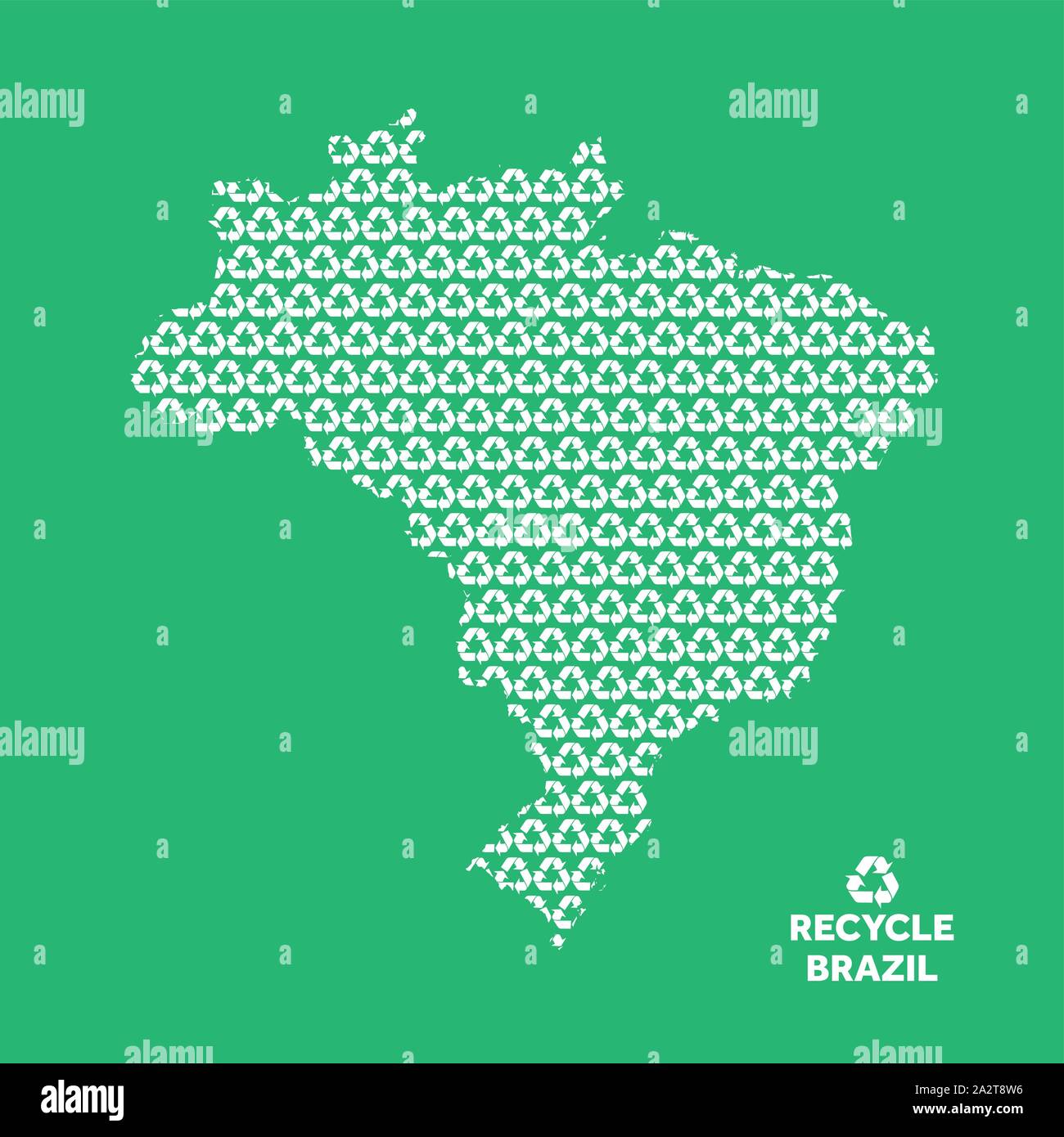 Brazil map made from recycling symbol. Environmental concept Stock ...