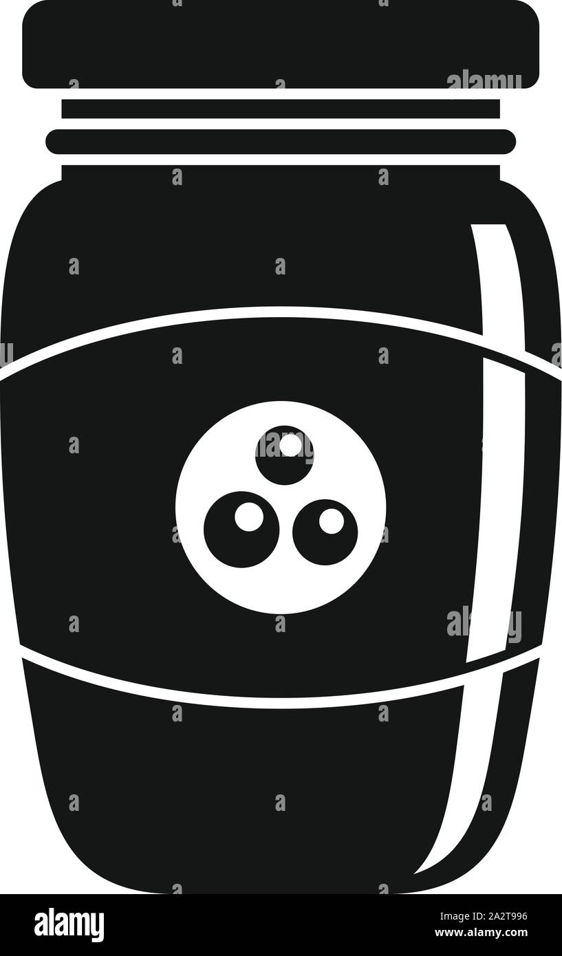 Berry jam jar icon. Simple illustration of berry jam jar vector icon ...