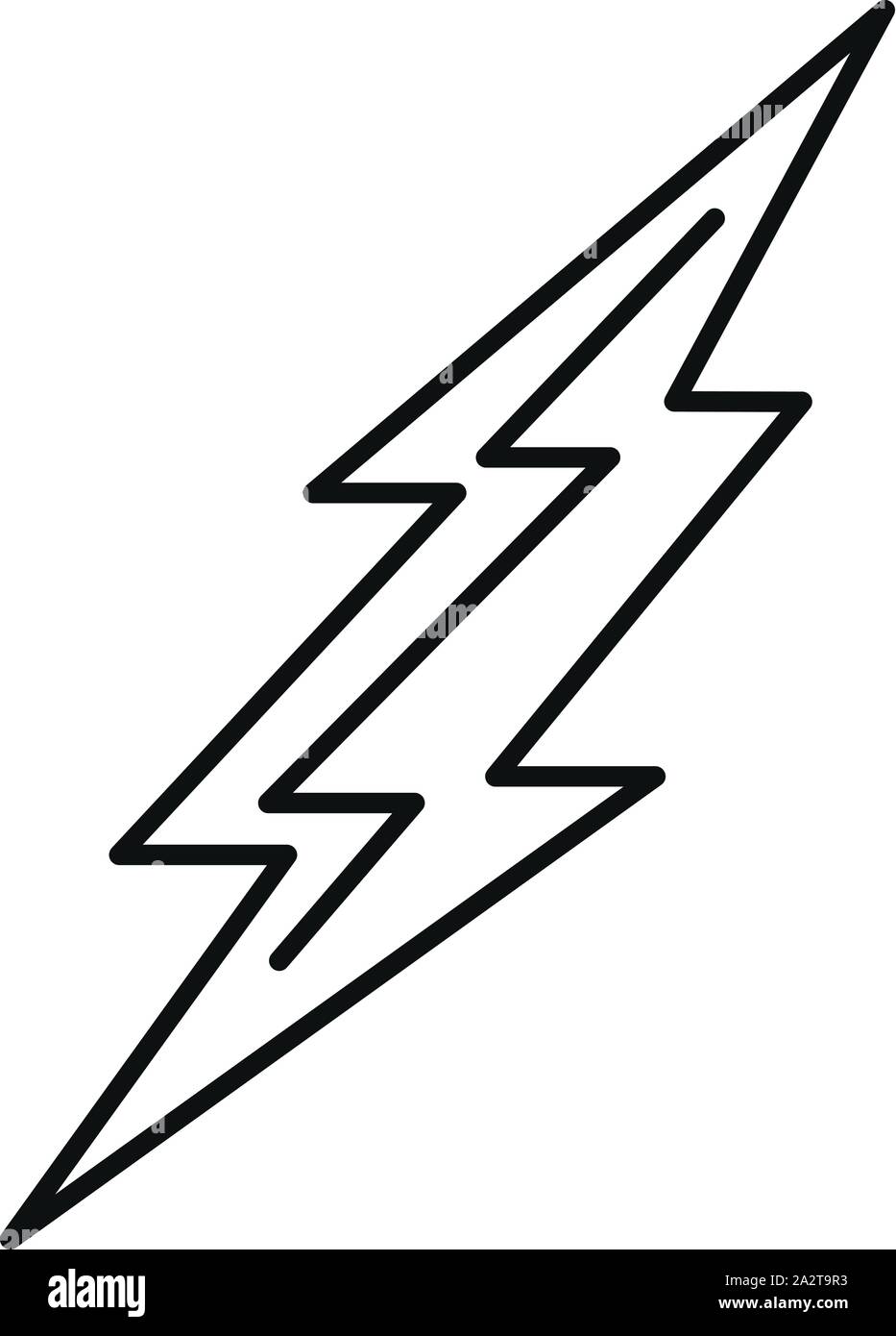 Warning lightning bolt icon. Outline warning lightning bolt vector icon ...