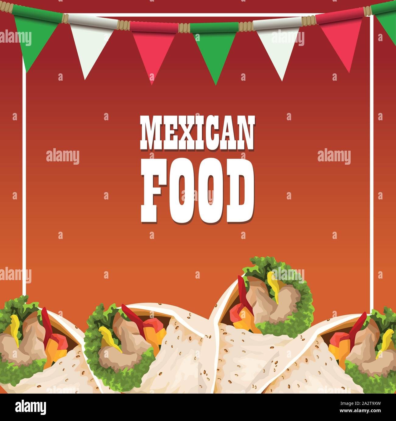 mexican food poster with burritos Stock Vector Image & Art - Alamy