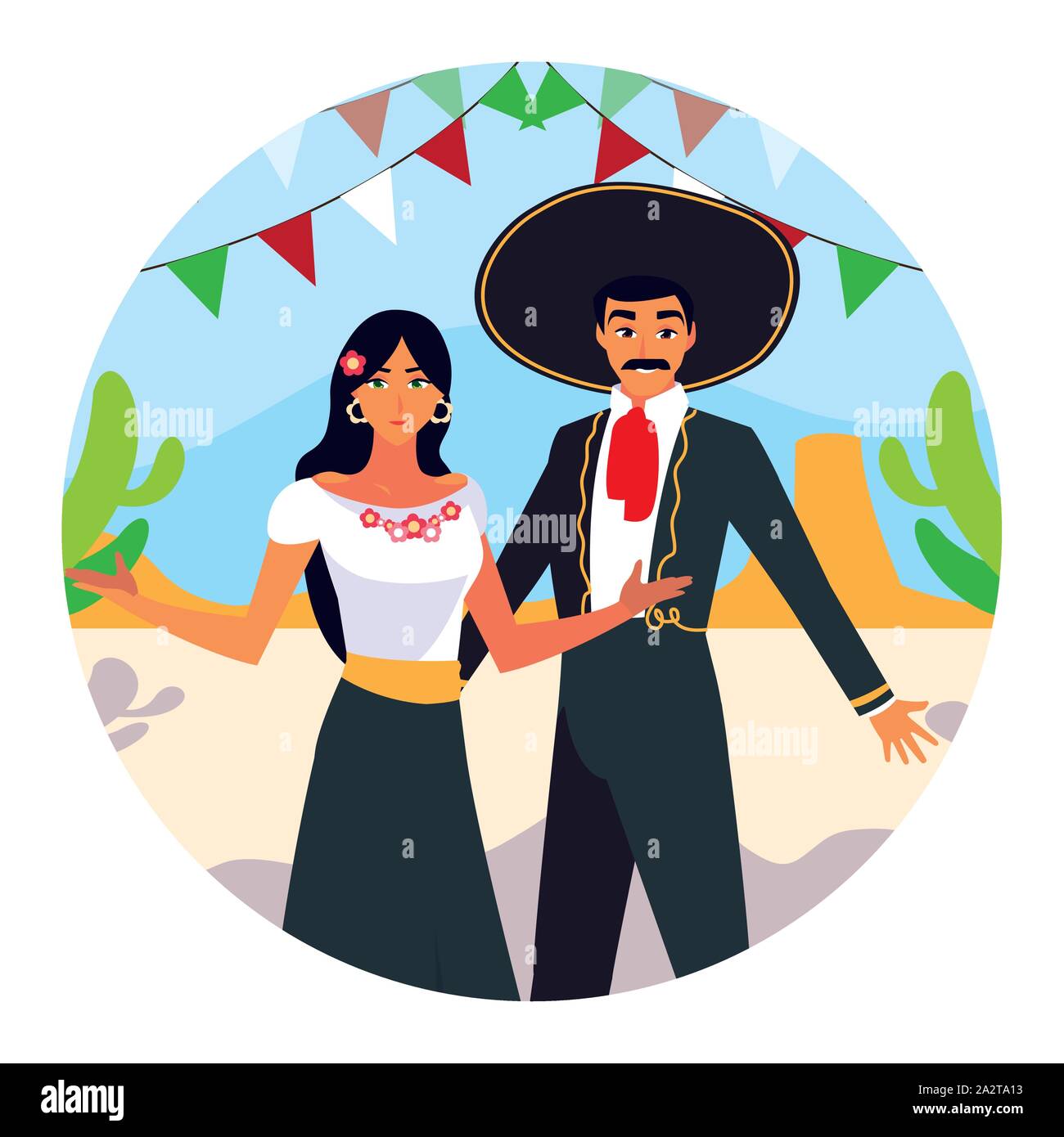 Mexican couple design, Mexico culture tourism landmark latin and party ...