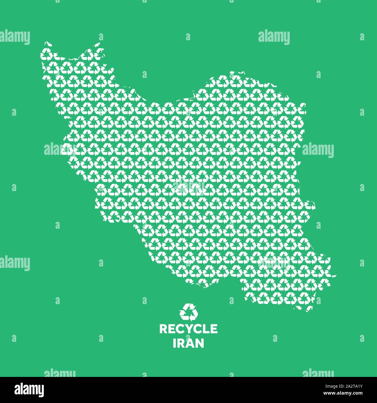 Iran map made from recycling symbol. Environmental concept Stock Vector ...