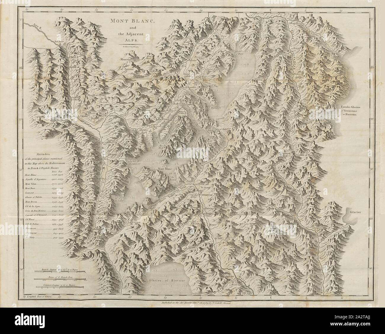 Map mont blanc hi-res stock photography and images - Alamy