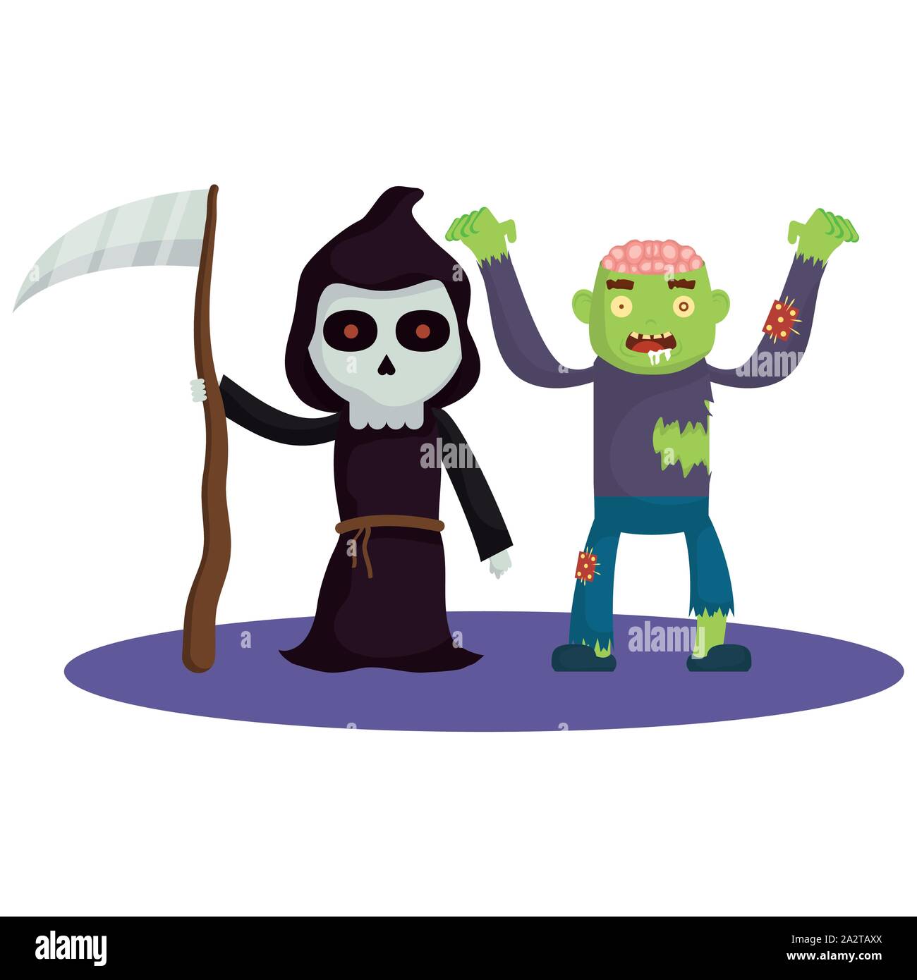 little kids with death and zombie costumes characters Stock Vector ...