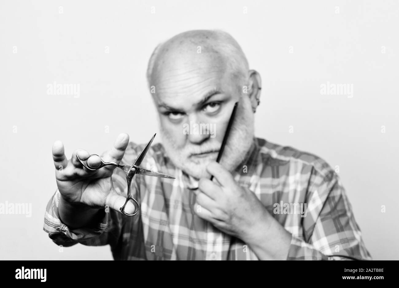 Brush hair mature Black and White Stock Photos & Images - Alamy