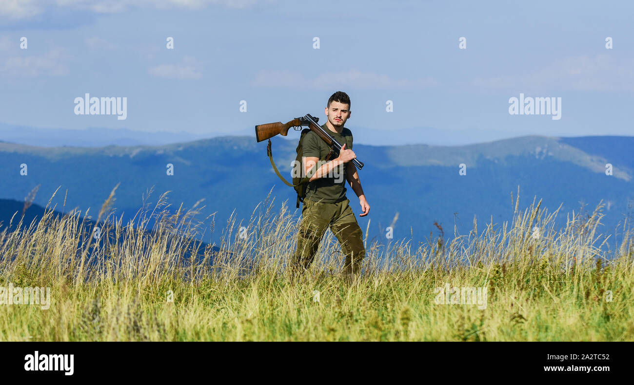 hard way. army forces. sniper reach target mountain. military style ...