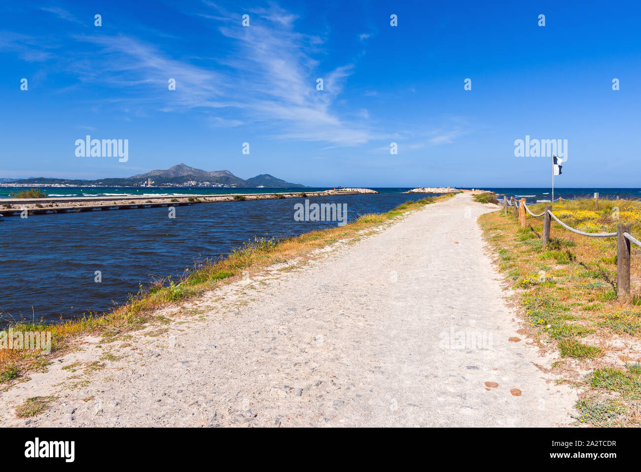 Scenery of Majorca coast near Playa de Muro beach. Alcudia, Mallorca ...