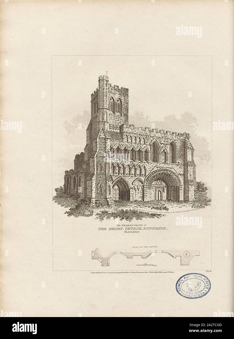 The western front of the Priory Church, Dunstable, Bedfordshire, Church ...