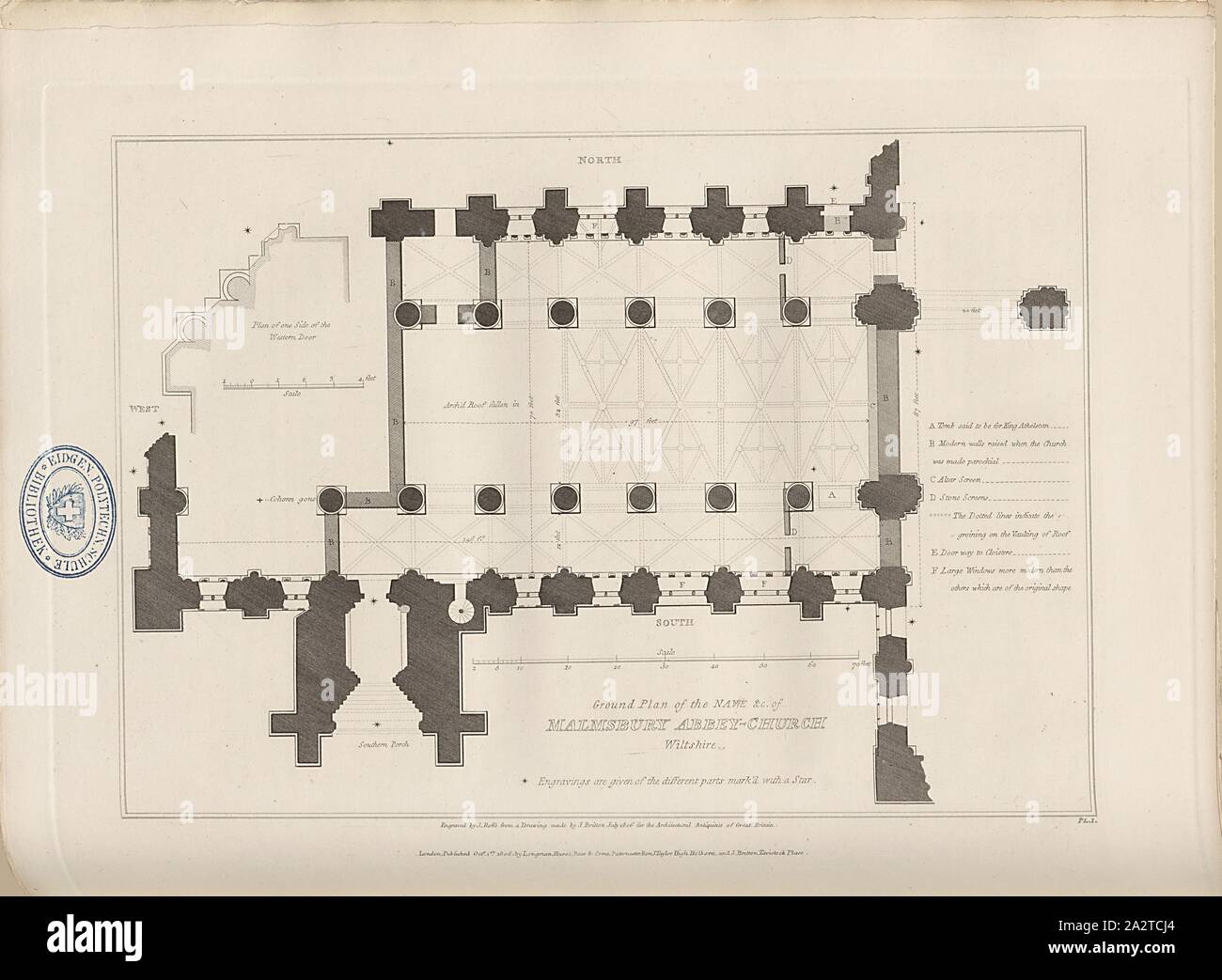 Ground Plan of the Nave etc. of Malmesbury Abbey-Church, Wiltshire ...