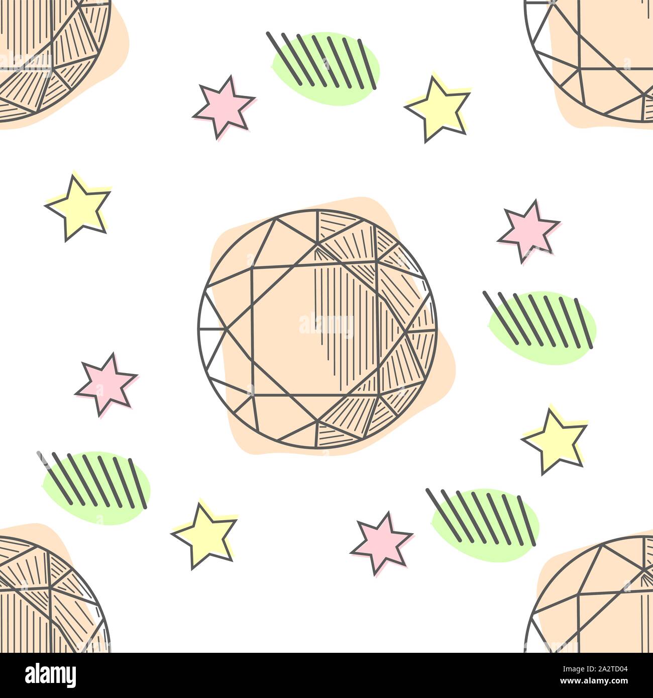 Seamless colorful diamond gemstones background on black. Jewels pattern ...