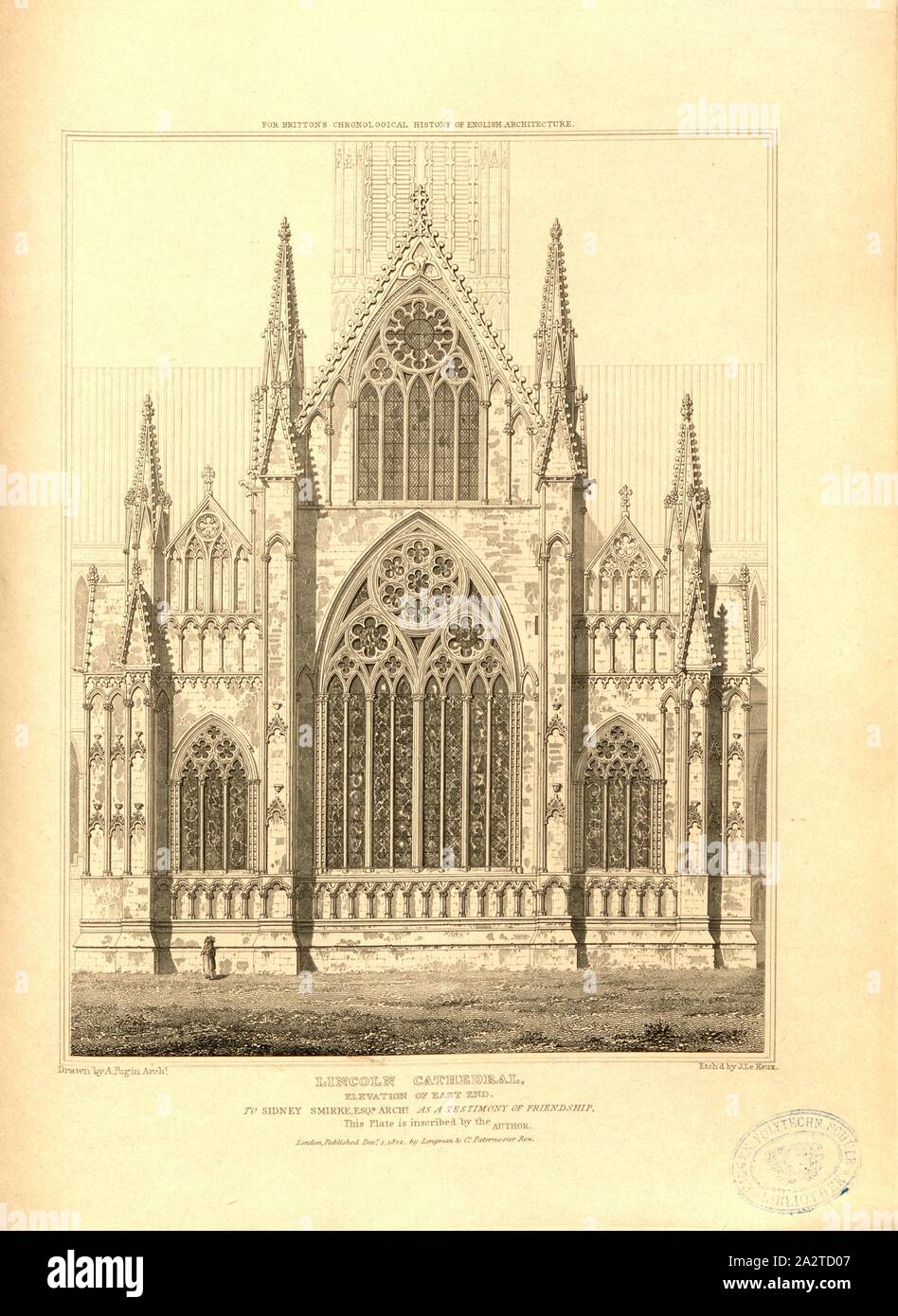Lincoln Cathedral, elevation of east end, Lincoln Cathedral ...
