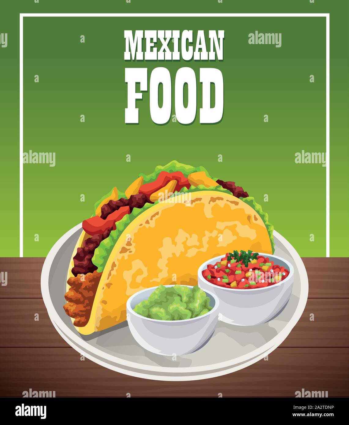 mexican food poster with tacos Stock Vector Image & Art - Alamy