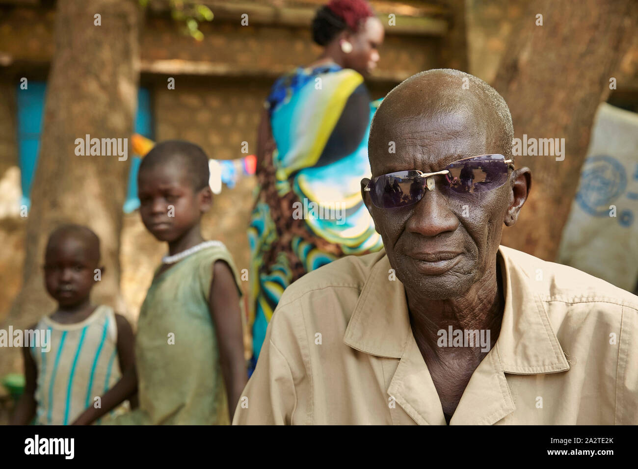 South Sudan Juba Mahad camp old man with eye problems refugee Photo ...