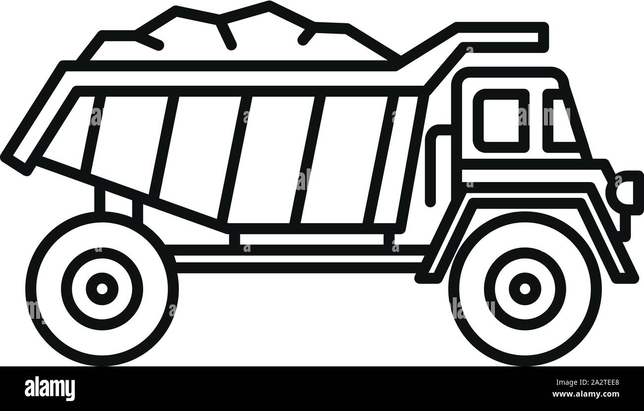 Coal dump truck icon. Outline coal dump truck vector icon for web ...