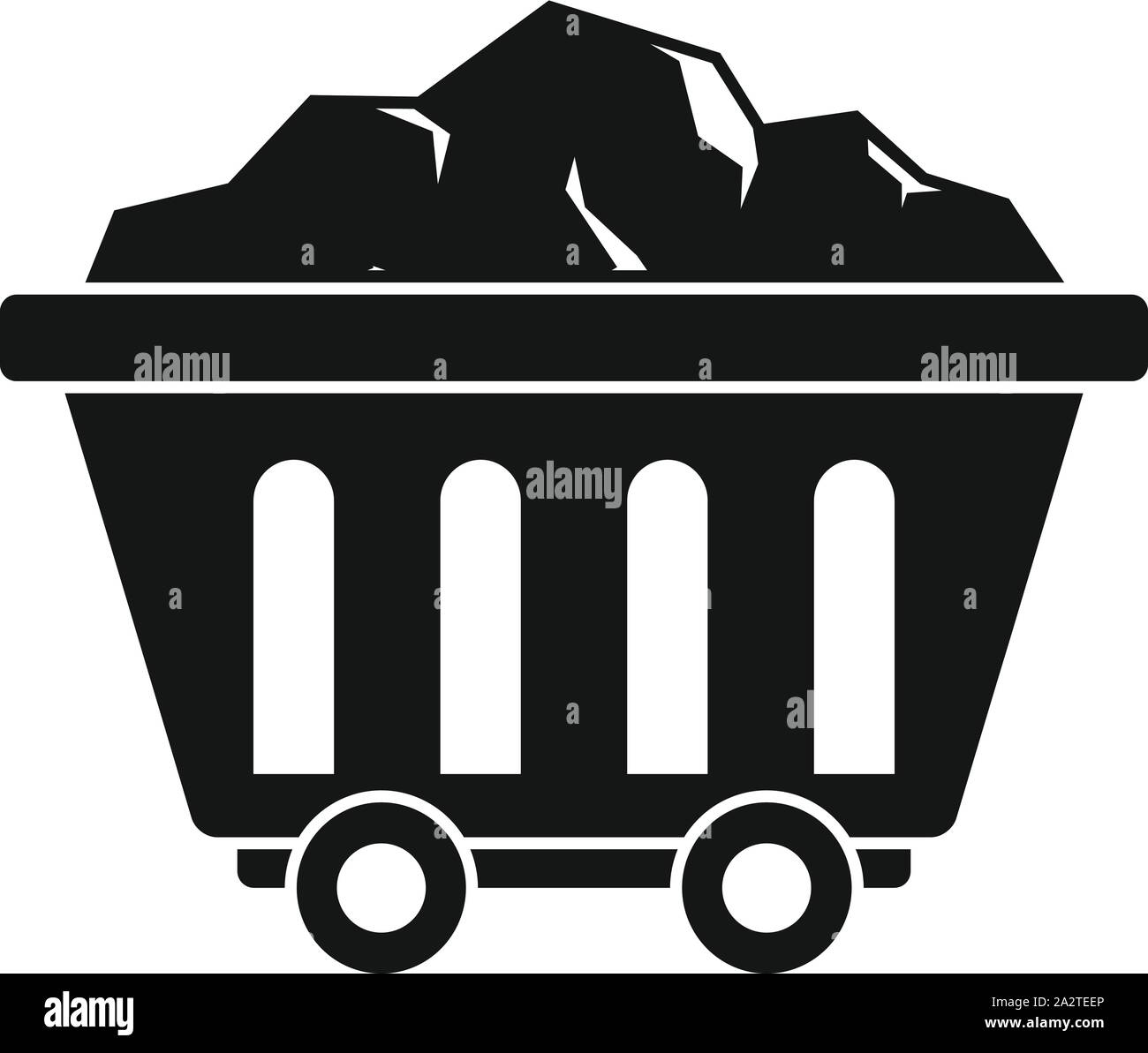 Mine coal wagon icon. Simple illustration of mine coal wagon vector ...