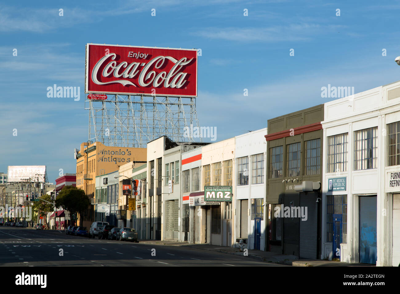 Red Coca Cola sign in San Francisco, California Stock Photo - Alamy