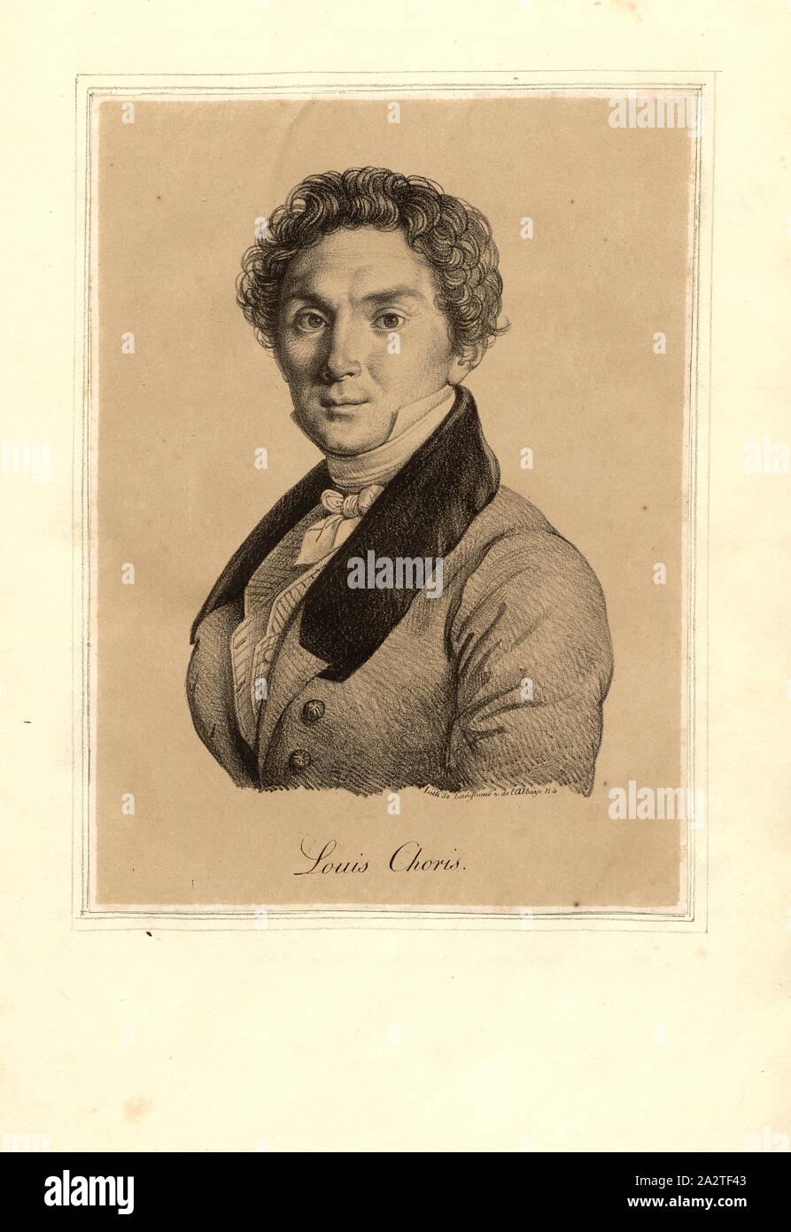 Louis Choris, Portrait of Louis Choris, signed: Langlumé (lith.), S. 11 ...