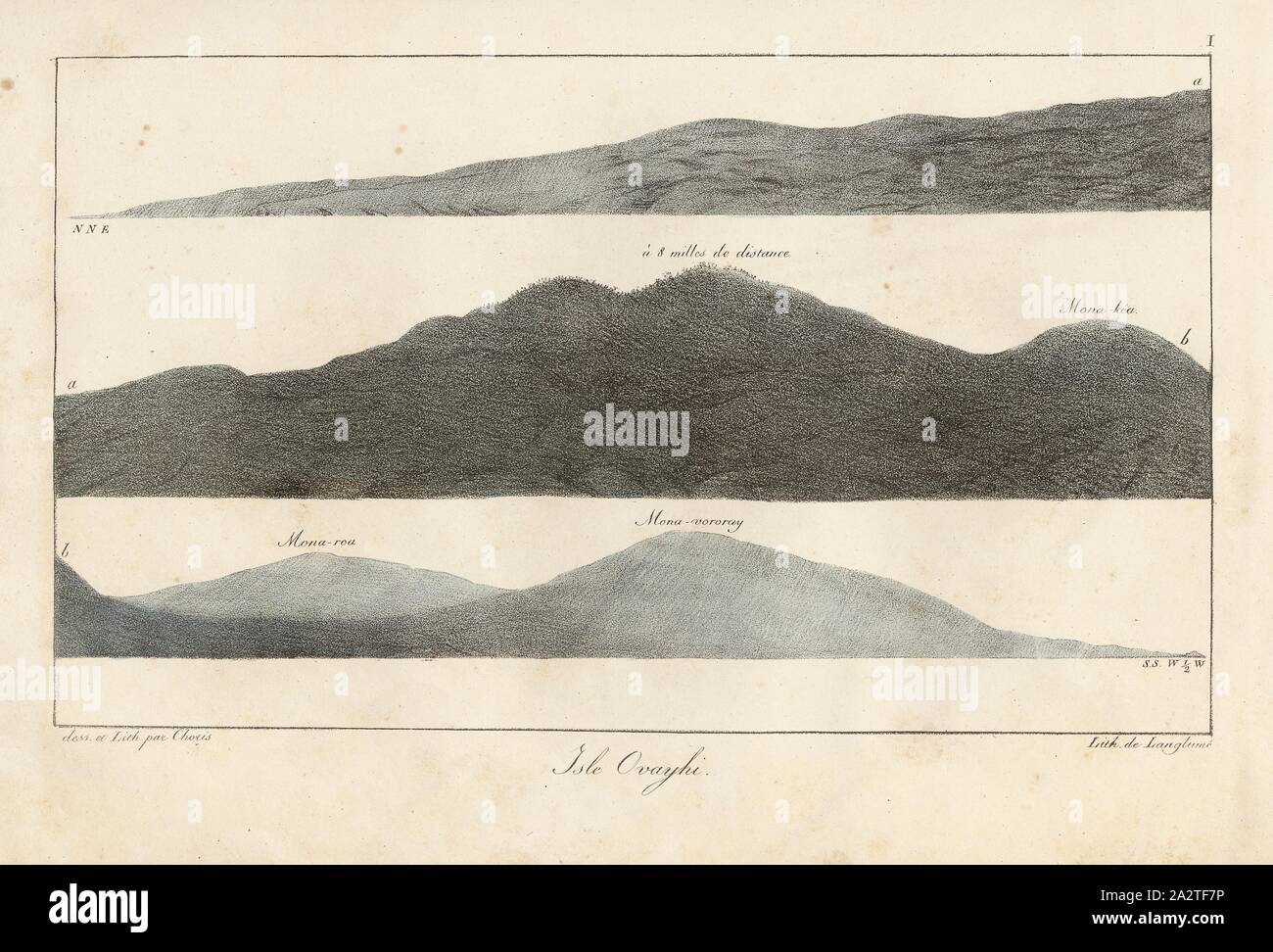 Isle Ovayhi, Ovaghi Island, signed: dess., et lith., par Choris; lith ...