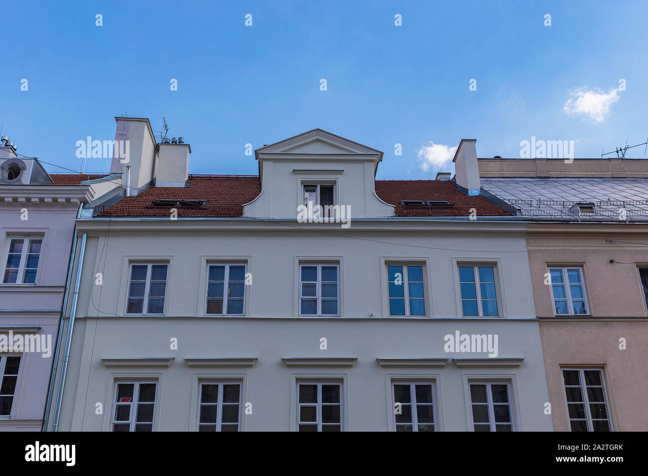 Facades of ancient buildings in Warsaw Stock Photo - Alamy