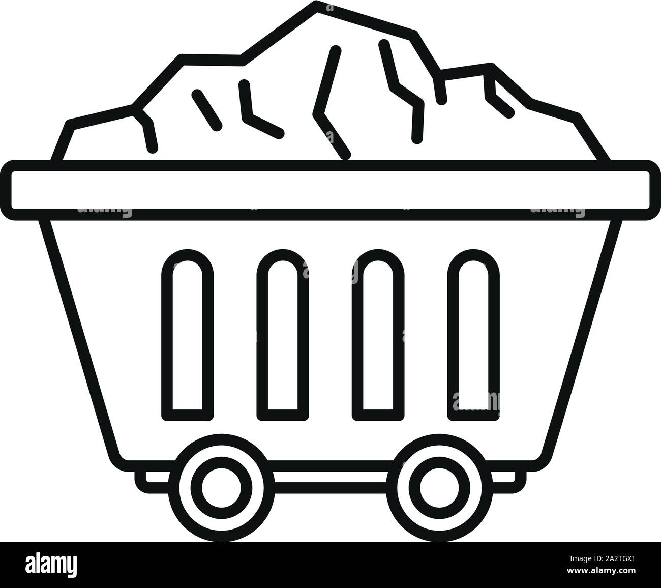 Mine coal wagon icon. Outline mine coal wagon vector icon for web ...