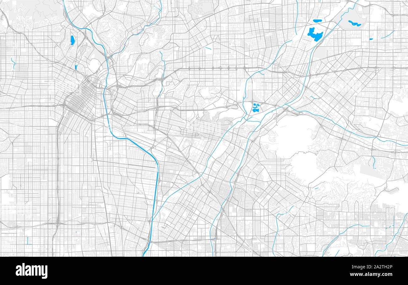 Rich detailed vector area map of Montebello, California, USA. Map ...