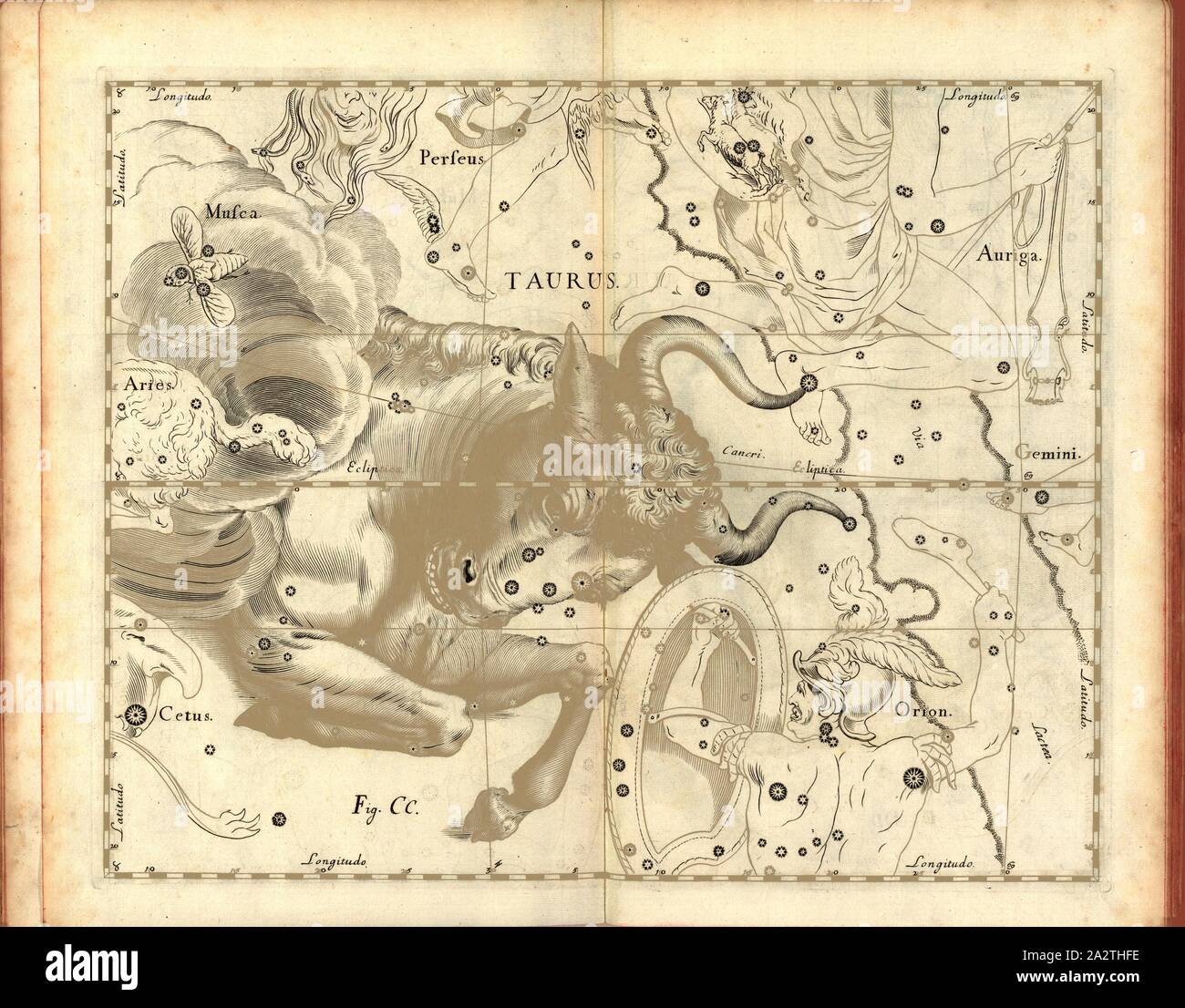 Taurus, Map of the constellation Taurus, Fig. 31, Fig. CC, to p. 21 ...