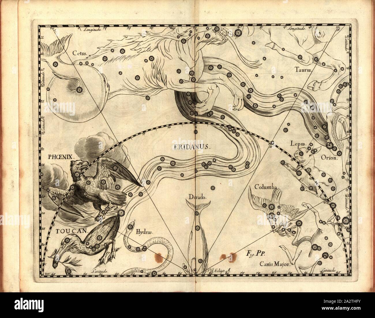 Eridanus, Map of the constellation Eridanus, Fig. 43, Fig. PP, to p. 21 ...