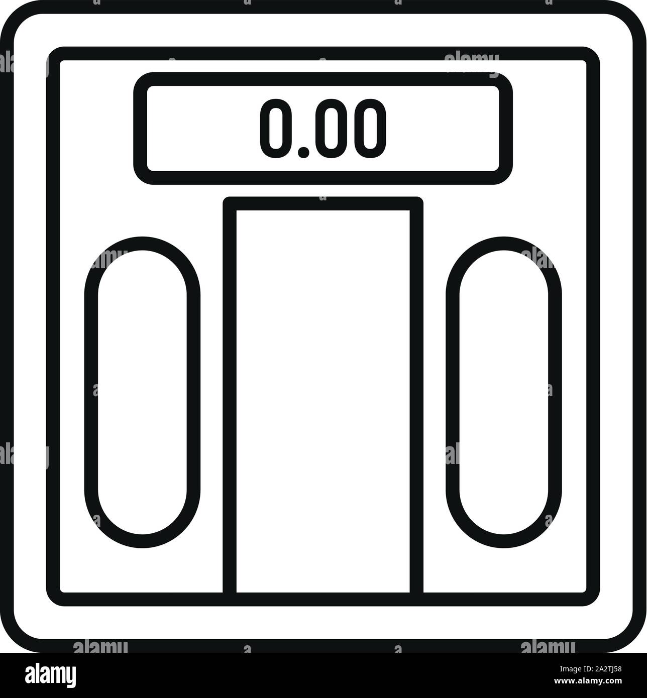Weight digital scales icon. Outline weight digital scales vector icon ...