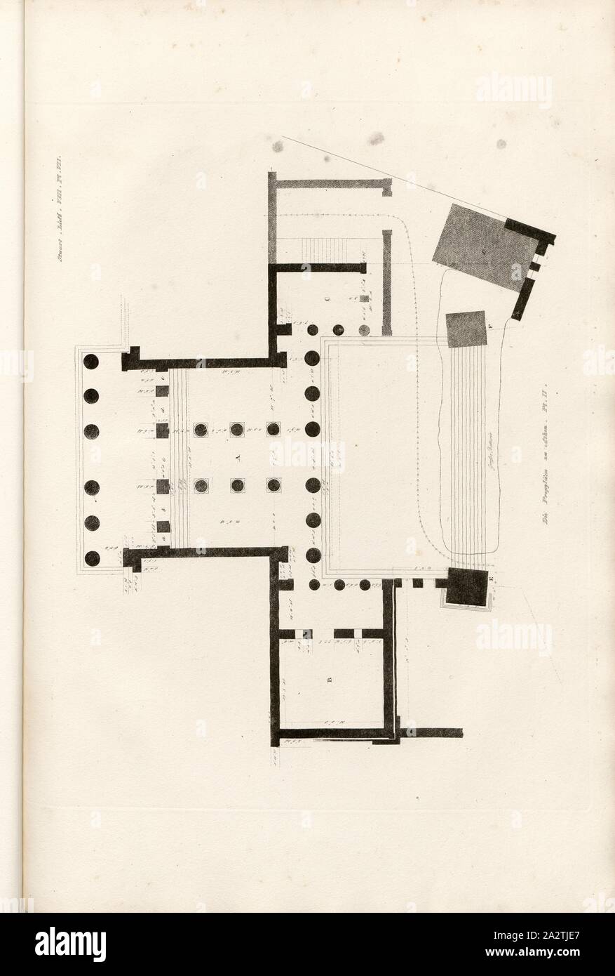 The Propylaea at Athens. Pl. II, Ground plan of the Propylaea in Athens ...
