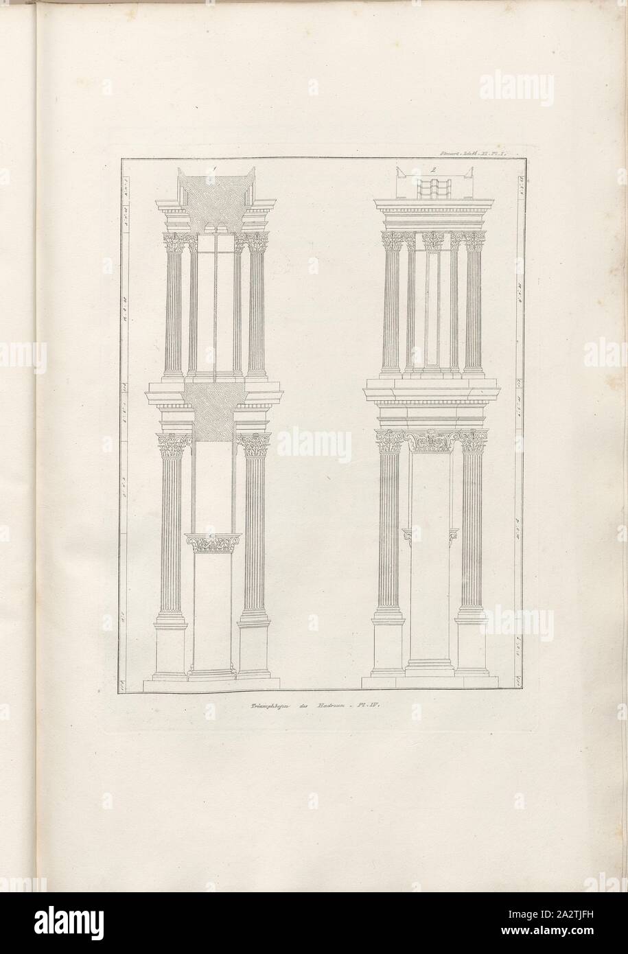 Triumphal Arch of Hadrian. Pl. IV, Cross section of Hadrian's Arch in ...