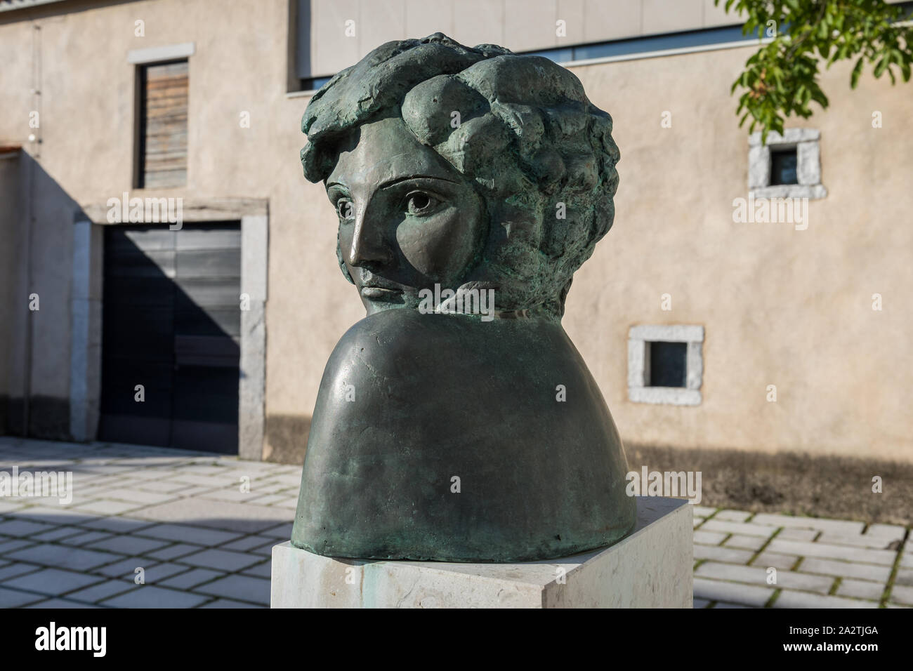 Statue of famous Slovenian actress and beauty queen Italina Lida Ida ...