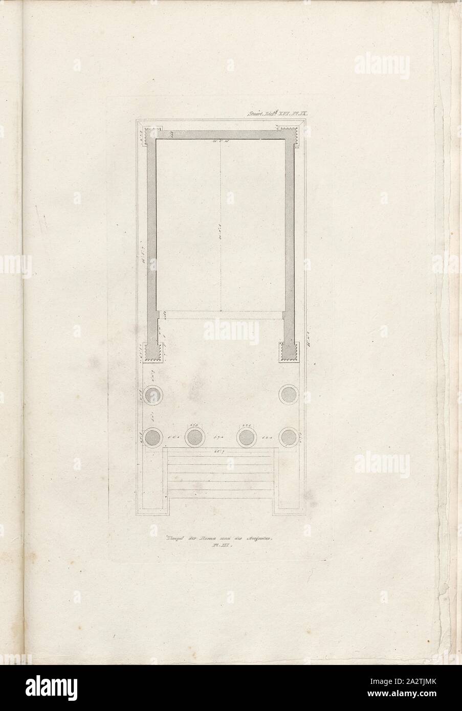 Temple of Roma and August. Pl. III, Floor plan of the Augustus Temple ...