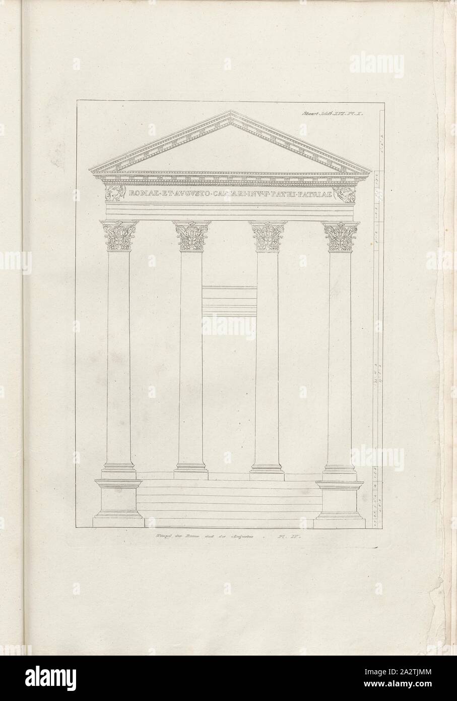 Temple of Roma and Augustus. Pl. IV, Elevation of the Augustus Temple ...