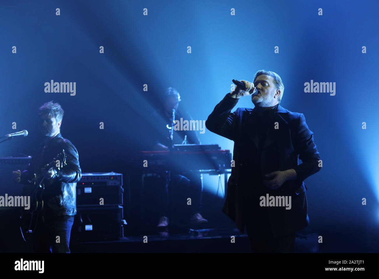 Guy Garvey, lead singer from rock band Elbow, during the filming for ...