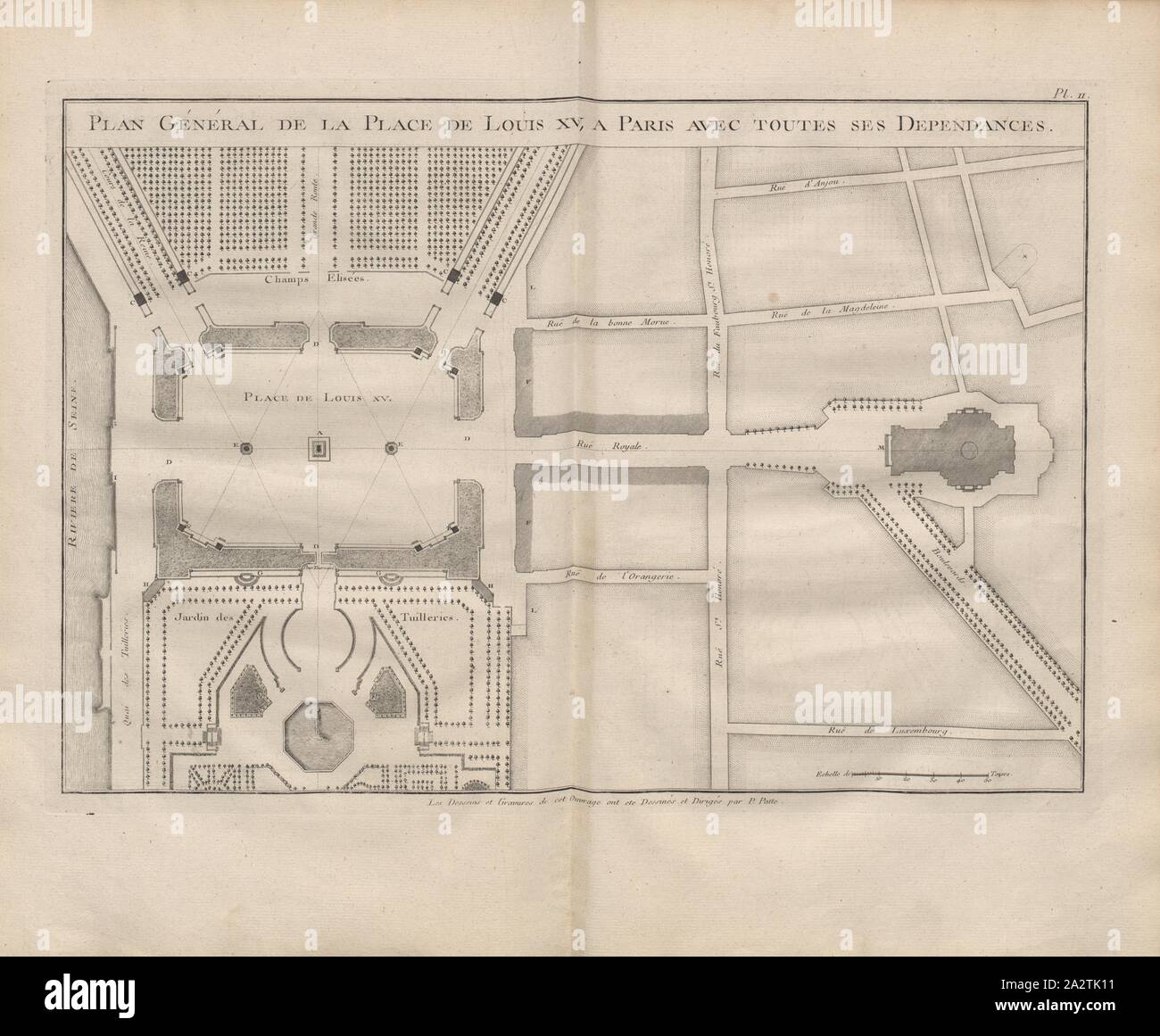 General Plan of the Place de Louis XV, in Paris with all its ...
