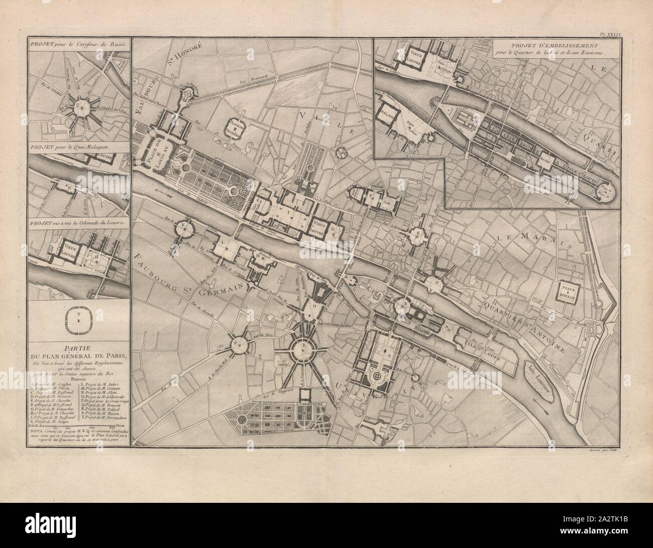 Part of the General Plan of Paris, Illustration of a partial plan of ...