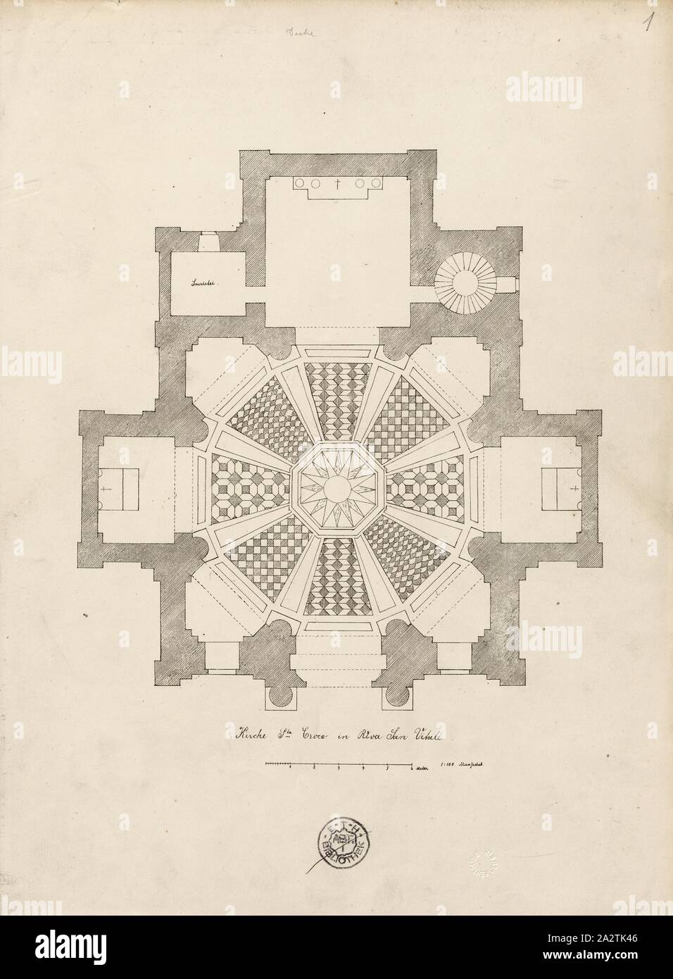 Kirche Santa Croce in Riva San Vitale, Floor plan of the Church of ...
