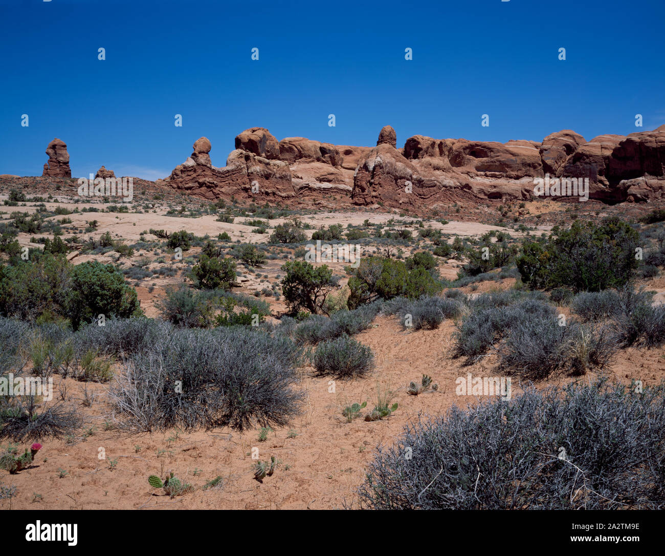 Red sandstone formation in Arches National Park, Moab, Utah Stock Photo ...