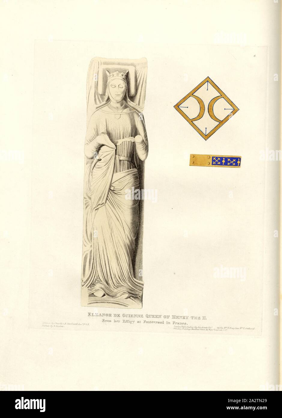 Eleanor de Guienne Queen of Henry the II. From her Effigy at Fontevraud ...