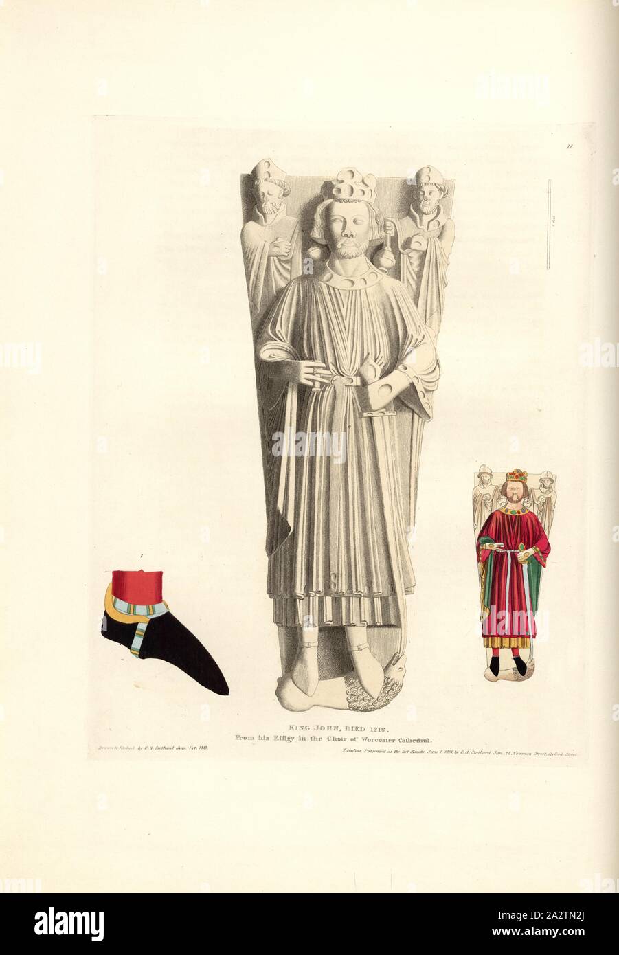 King John, died 1216, from his Effigy in the Choir of Worcester ...