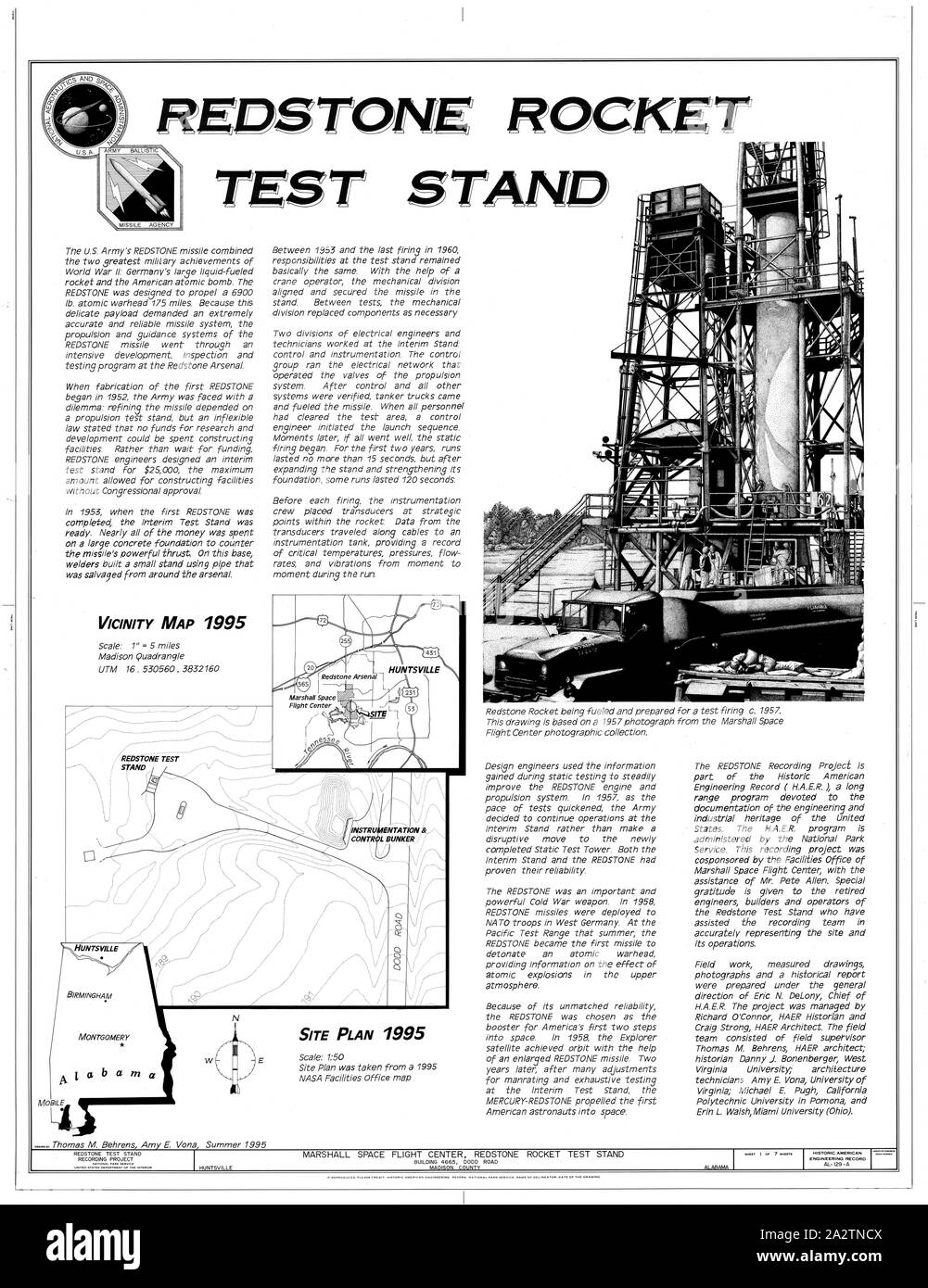Redstone Rocket Test Stand HAER AL-129-A sheet 1 of 7 Stock Photo - Alamy