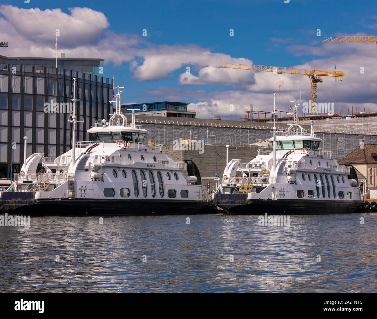 OSLO, NORWAY - Ferry boats Prinsen, left, and Dronningen, docked on ...