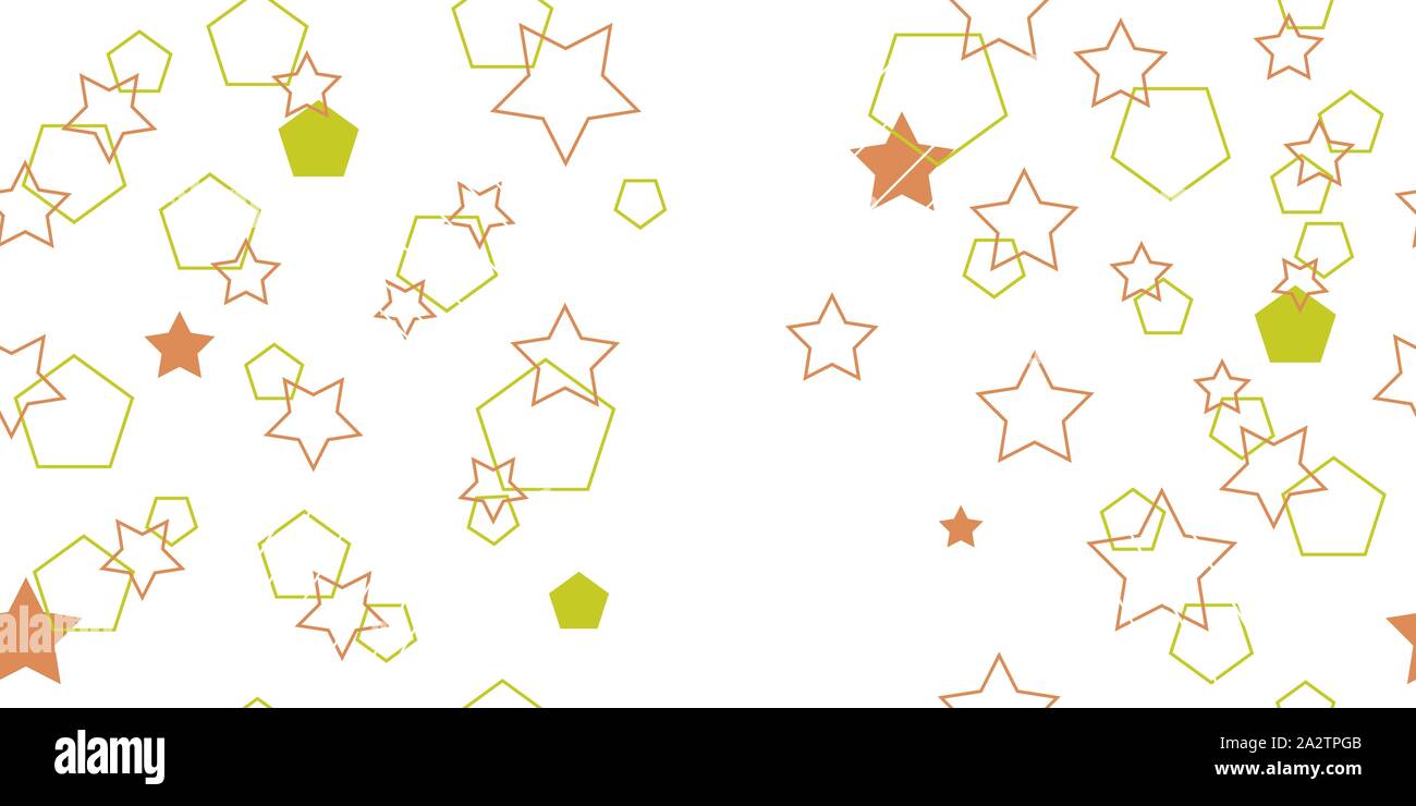 Seamless pattern from polygons and stars. Cropped shapes. Vector ...