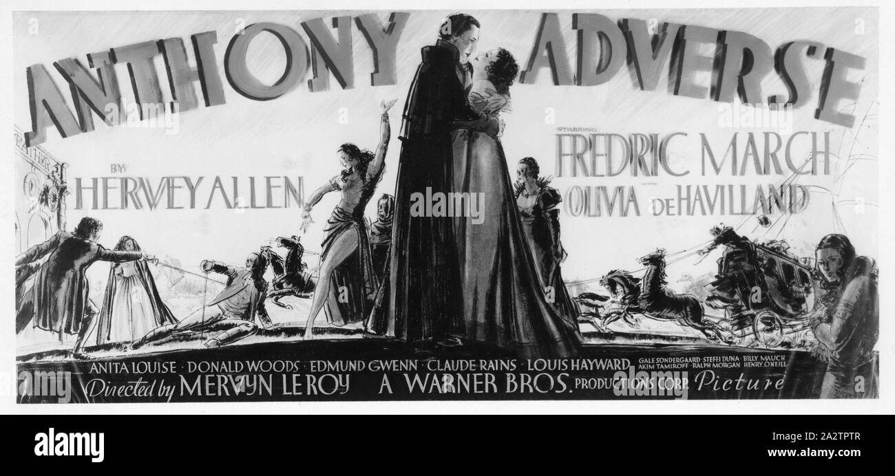 FREDRIC MARCH and OLIVIA de HAVILLAND in ANTHONY ADVERSE 1936 director ...