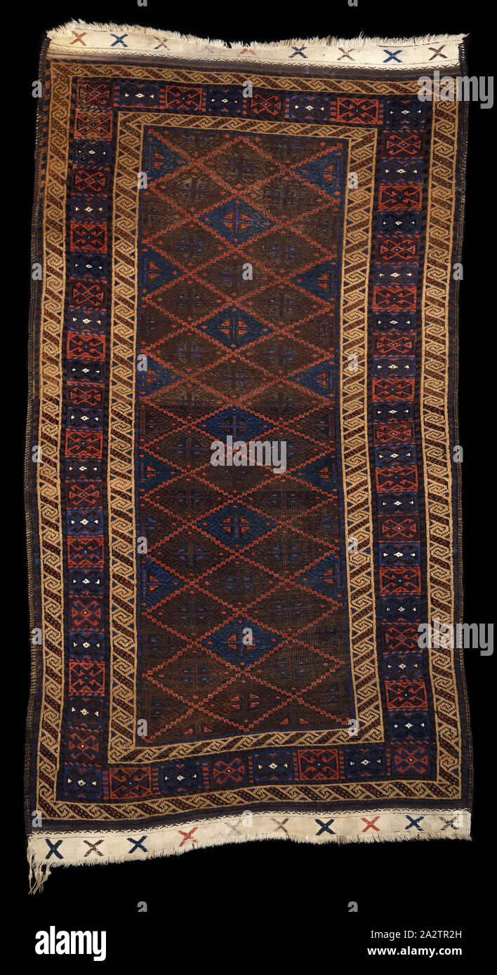 rug, Kurdish people, Baluchi people, late 19th century, wool, 34 x 63 ...