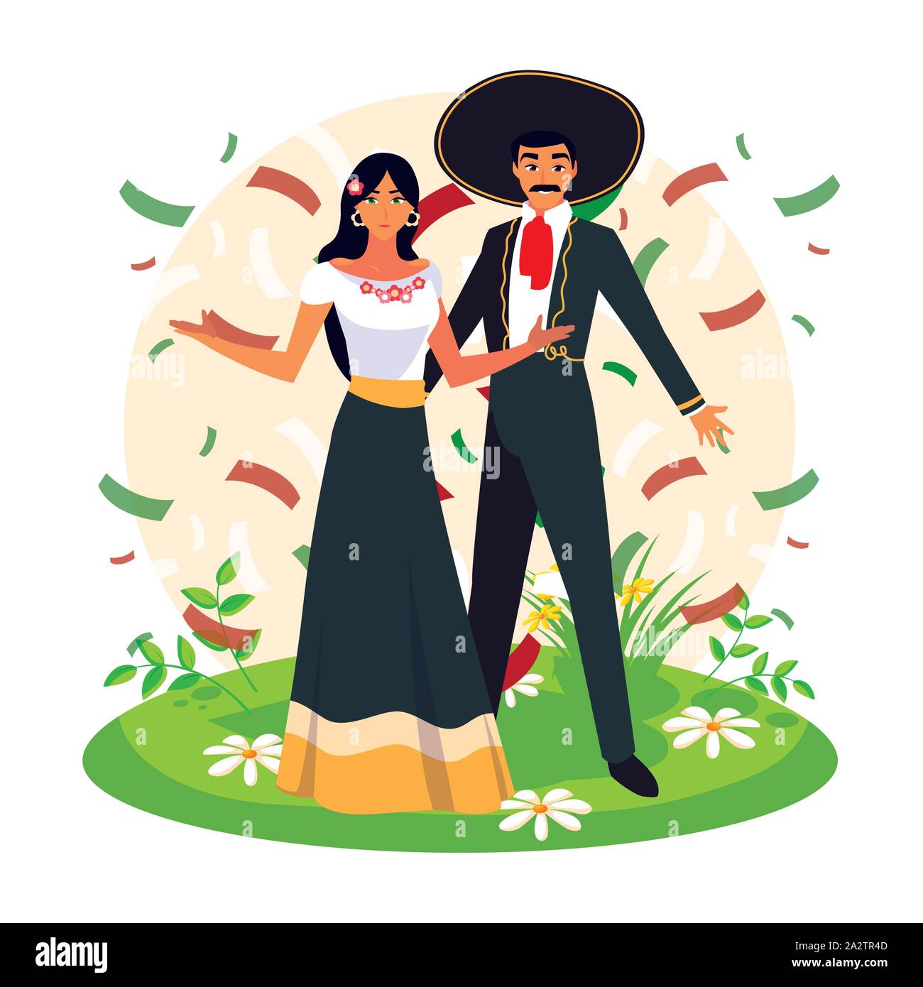 Mexican couple design, Mexico culture tourism landmark latin and party ...