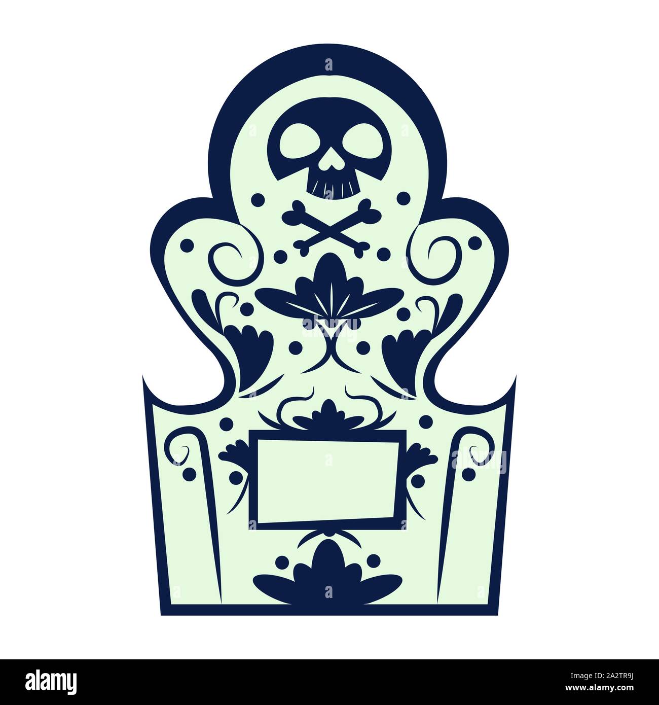 cemetery graveyard with skull bones Stock Vector Image & Art - Alamy