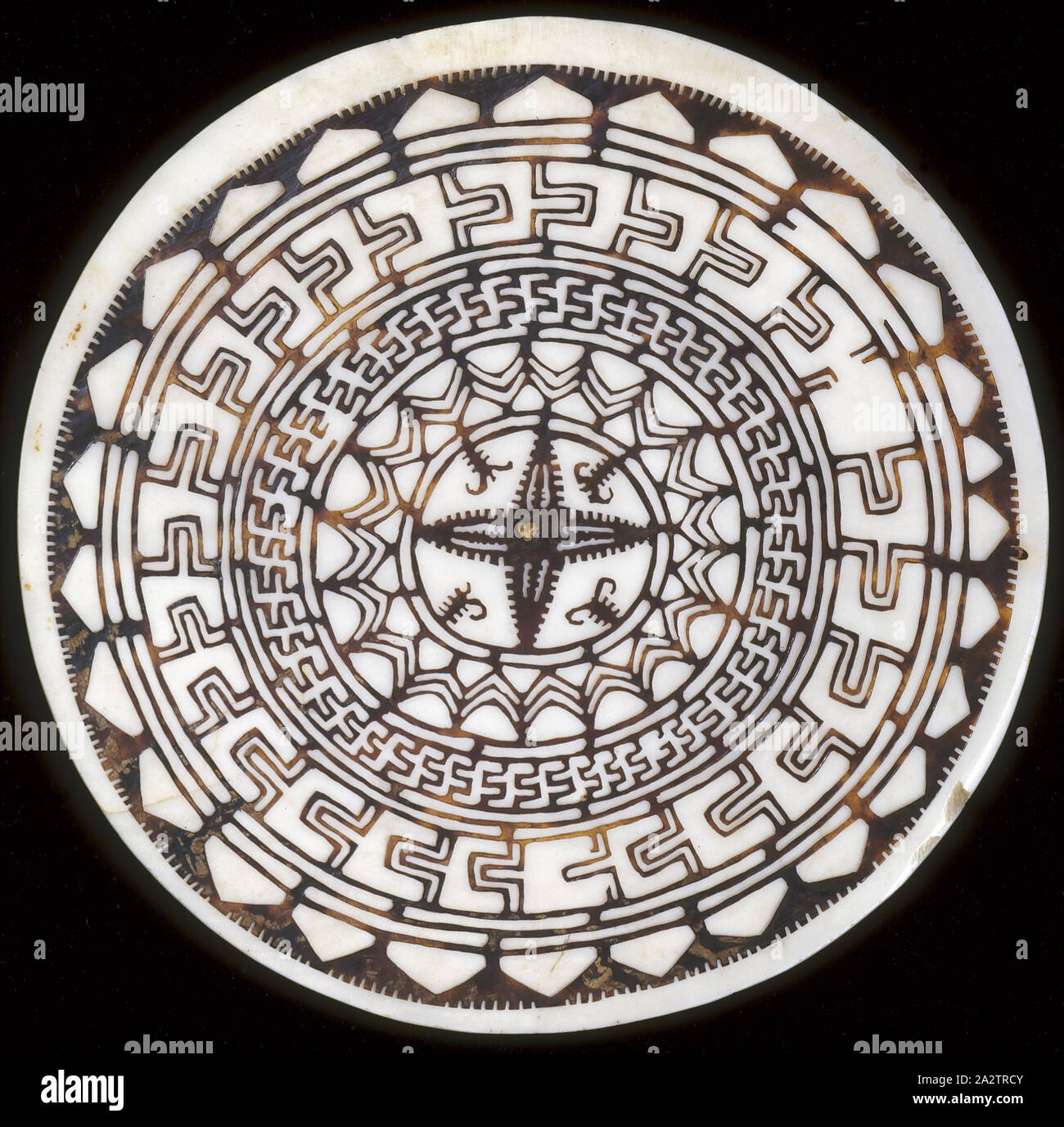 ornament (kapkap), Solomon Islands, 1910-1930, clam shell, turtle shell ...