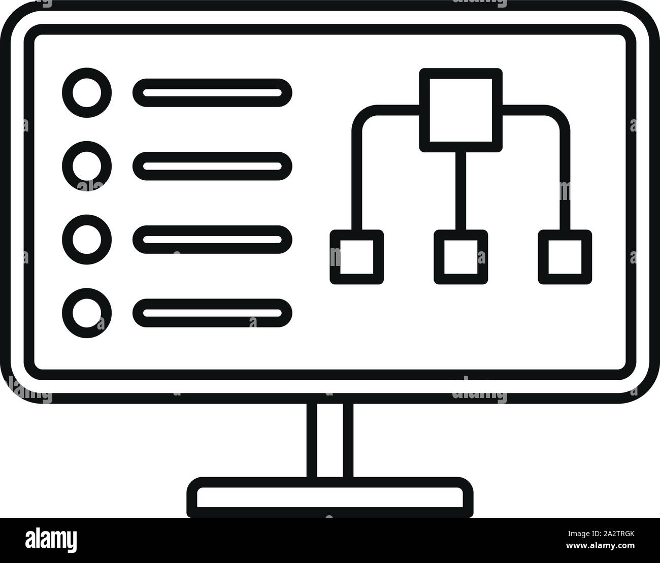 Diagram monitor icon. Outline diagram monitor vector icon for web ...